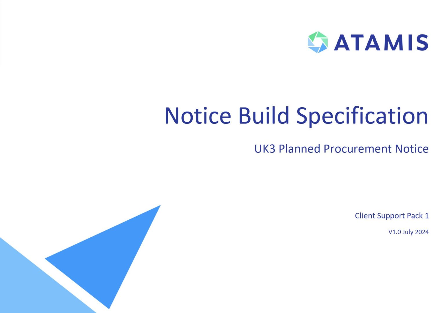 UK3 - Planned Procurement Notice - Atamis
